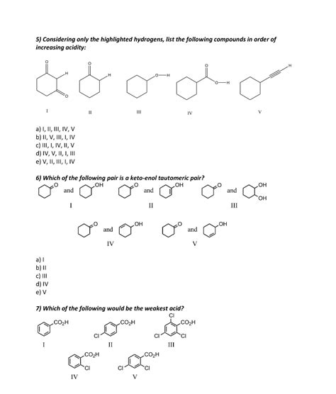Solved 5) Considering only the highlighted hydrogens, list | Chegg.com