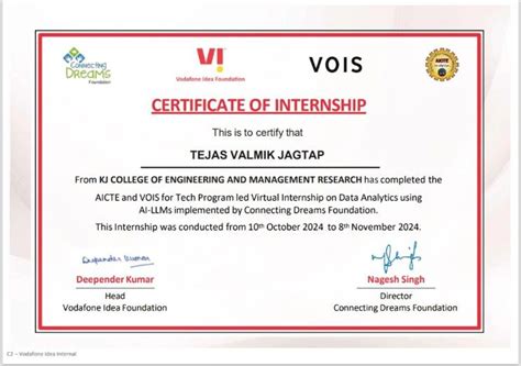 Dataanalytics Ai Llms Virtualinternship Professionalgrowth Gratitude Tejas Jagtap