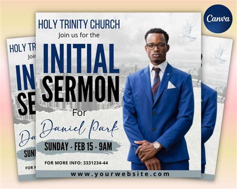 Initial Sermon Invitation Template Flyersocial Media Flyer Template