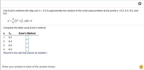 Solved Use Euler S Method With Step Size H To Chegg