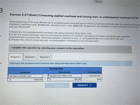 Solved 13 Exercise 2 27 Static Computing Applied Overhead