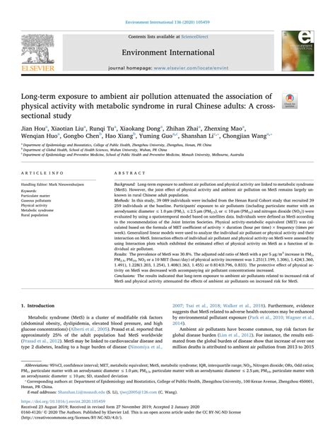 Pdf Long Term Exposure To Ambient Air Pollution Attenuated The