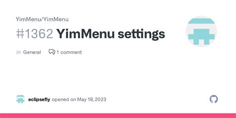 Yimmenu Settings · Yimmenu Yimmenu · Discussion 1362 · Github