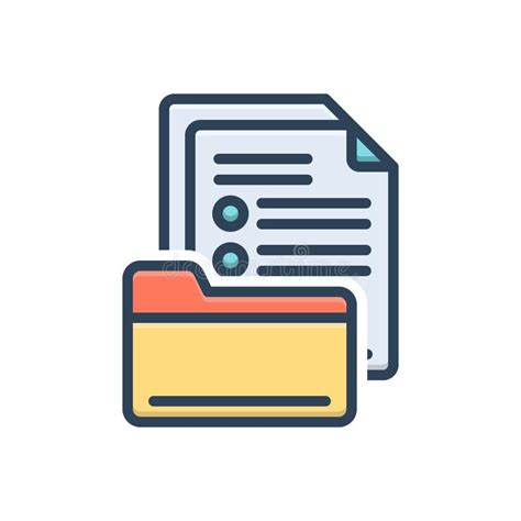 Color Illustration Icon For Files Folder And Archives Stock Illustration Illustration Of Icon