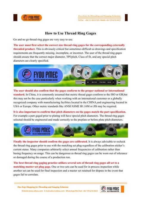 How To Use Thread Ring Gages PDF
