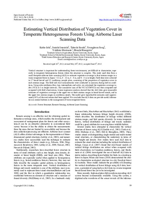 Pdf Estimating Vertical Distribution Of Vegetation Cover In Temperate Heterogeneous Forests