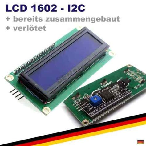 lcd 1602 i2c hd44780 modul verlÖtet display anzeige arduino raspberry