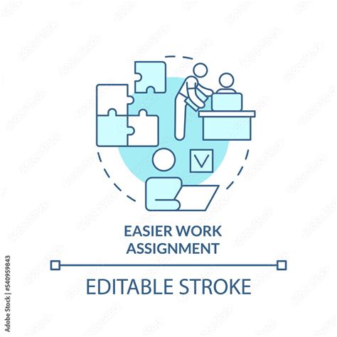 Easier Work Assignment Turquoise Concept Icon Effective Completing Job