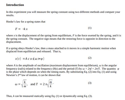 Introduction In This Experiment You Will Measure The