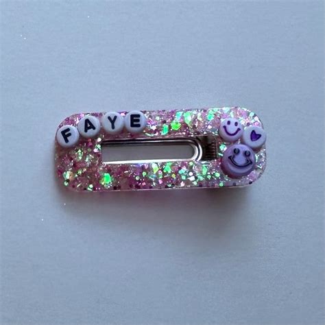 Smiley Face Name Hair Clip Personalized Hair Clip Beaded Hair Clip