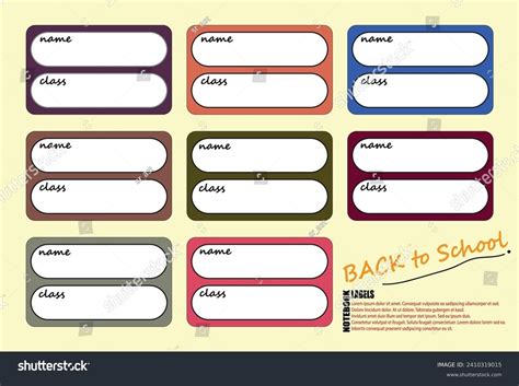 Notebook Labels Vector Template Design Babe Stock Vector Royalty