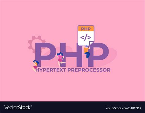 Php Hypertext Preprocessor Pioneering Language Vector Image