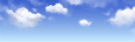 Free Vector White Fluffy Cloud In Blue Sky Vector Realistic