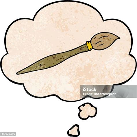 그런 지 텍스처 스타일의 생각 거품이 있는 만화 페인트 브러시 귀여운에 대한 스톡 벡터 아트 및 기타 이미지 귀여운 그런지 이미지 기법 기포 Istock