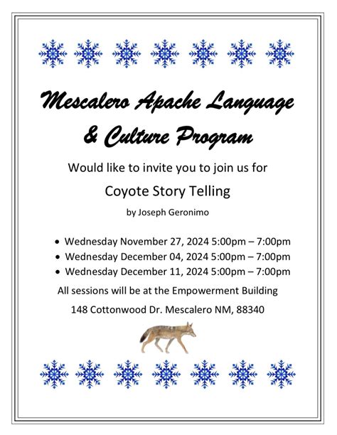 mescalero apache language and culture program official website of the mescalero apache tribe