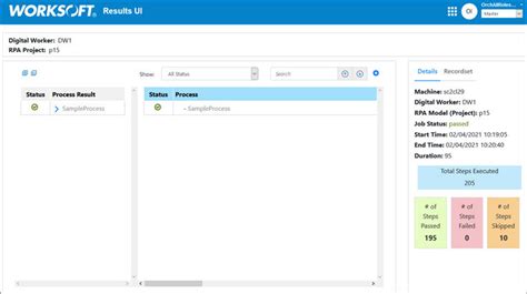 Viewing Execution Step Results In Worksoft Results Ui