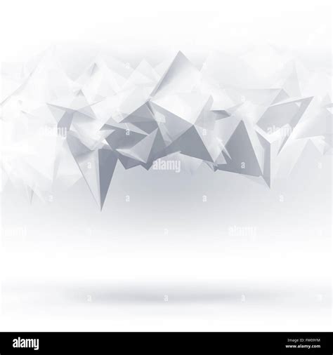 Abstract White Digital Background Chaotic Polygonal Pattern D Render Illustration Stock Photo