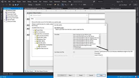 C Choice Microsoft Office 120 Access Database Engine Ole Db Provider I Dont Find It In