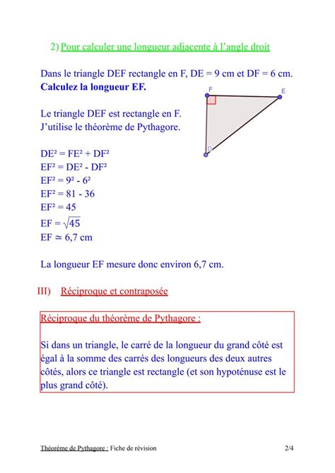 Explication Simple Fiche De Révision Théorème De Pythagore 3ème Pdf Explication Simple Fiche De Révision Théorème De Pythagore 3ème Pdf