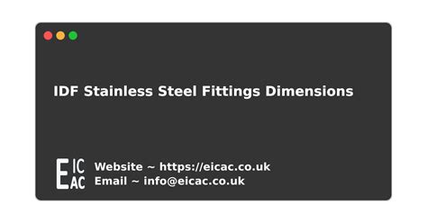 Idf Stainless Steel Fittings Dimensions Eicac