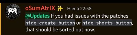 Psa Osumatrix Fixed The Bug With Hide Create Button And Hide Shorts