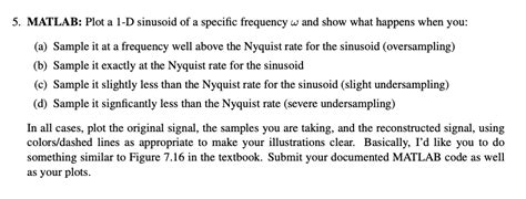 5 matlab plot a 1 d sinusoid of a specific
