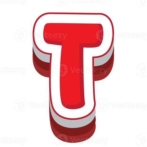 Letter T Red Cartoon Text Effect 36877646 Png