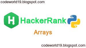 Arrays In Python HackerRank Solution CodeWorld
