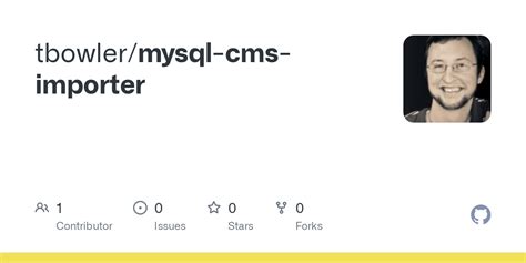 Github Tbowlermysql Cms Importer