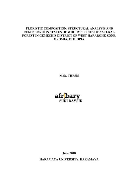 Floristic Composition Structural Analysis And Regeneration Status Of Woody Species Of Natural