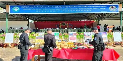 Dvb ဖမ်းဆီးရမိ မူးယစ်ဆေးဝါးများကို ဝ တပ်ဖွဲ့ မီးရှို့ဖျက်ဆီး ဓာတ်ပုံ