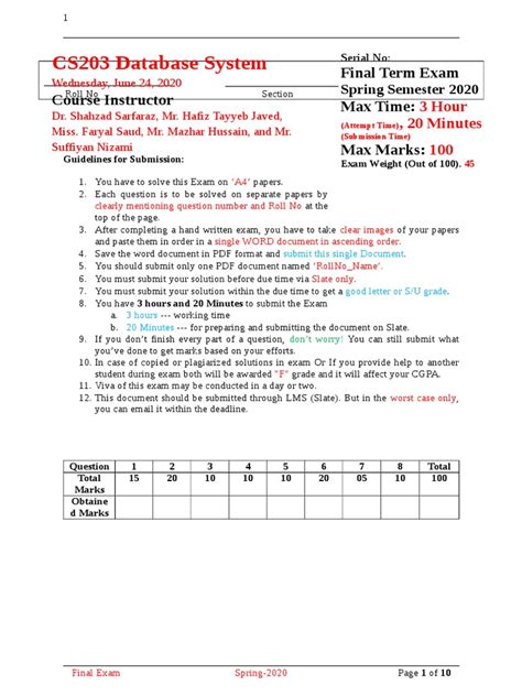solution database final spring 2020 download free pdf data