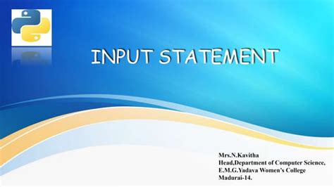 The Input Statement In Core Python Pptx