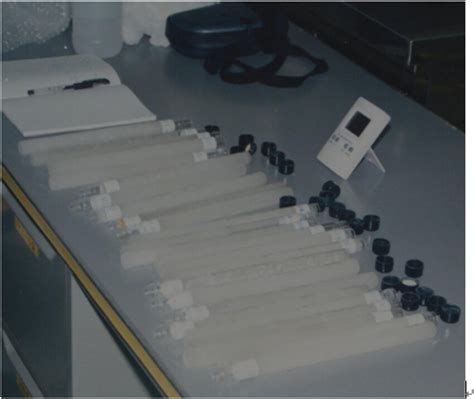 Photograph Of Bubble Detectors To Be Irradiated At Himac Accelerator