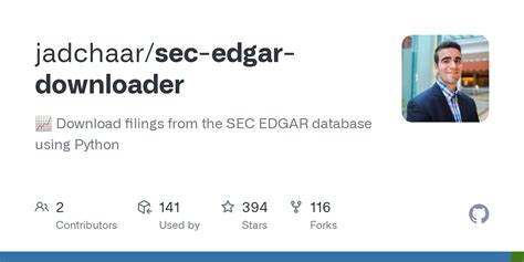 Github Jadchaarsec Edgar Downloader Download Sec Filings From The