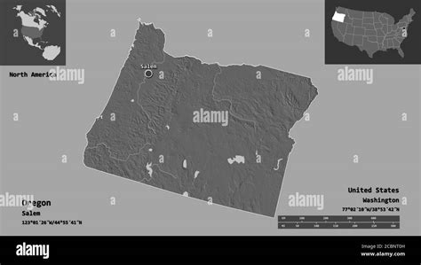 Shape Of Oregon State Of Mainland United States And Its Capital