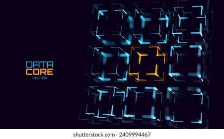 Big Data D Cubes Quantum Computer Stock Vector Royalty Free Shutterstock