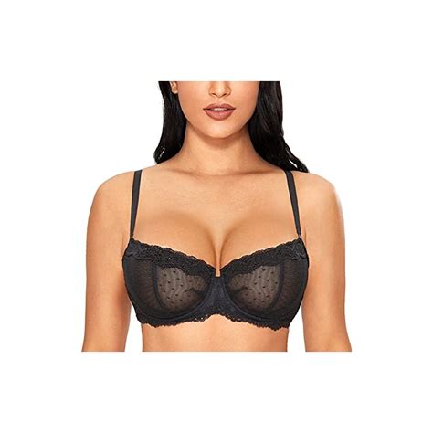 Dobreva Reggiseno Senza Imbottitura Sexy Pizzo Con Ferretto Donna Nero