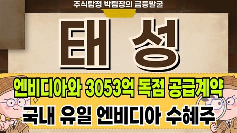 태성 엔비디아 블랙웰 최대 수혜주 태성 주가 전망 및 대응 Youtube