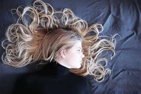Premium Photo Blonde Long Hair Portrait Sexy Model Posing With Long