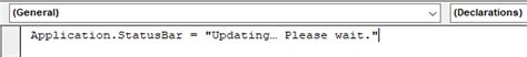 Vba Status Bar In Microsoft Excel Tpoint Tech