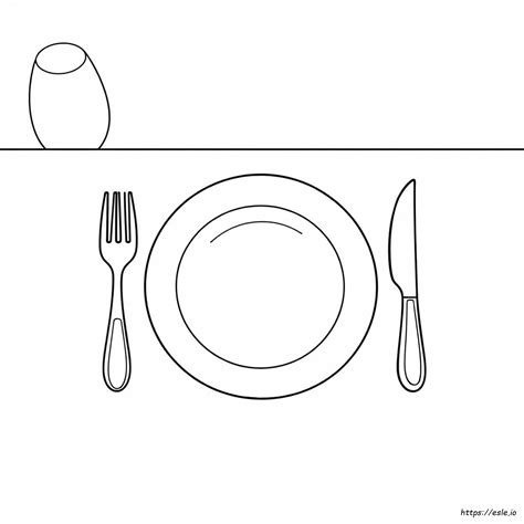 Dinner Plate Coloring Page