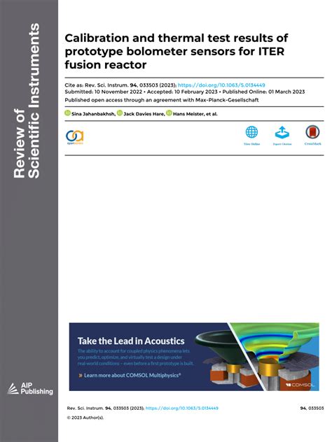 Pdf Calibration And Thermal Test Results Of Prototype Bolometer Sensors For Iter Fusion Reactor