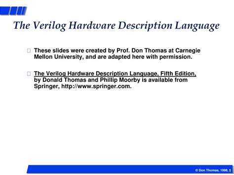Ppt The Verilog Hardware Description Language Powerpoint Presentation