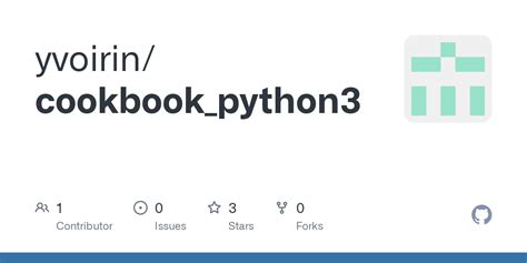 Github Yvoirin Cookbook Python3