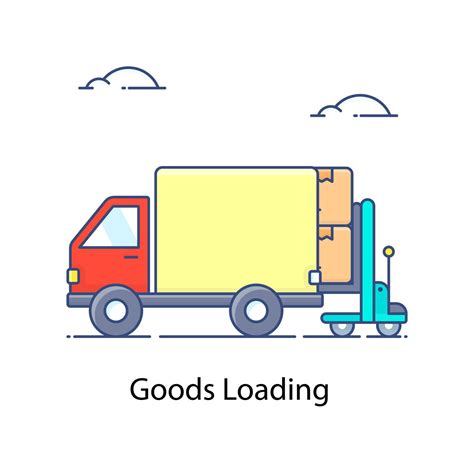 A Trendy Vector Of Container Loading Freight Shipping 5051893 Vector Art At Vecteezy