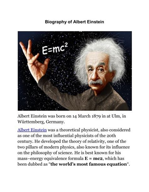 Biography of Albert Einstein