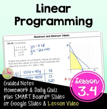 Linear Programming Algebra Unit By Jean Adams TpT