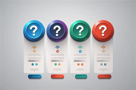 Premium Photo Questions Mark Template With Icons And Start Button