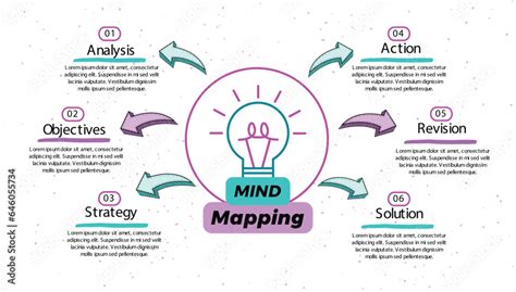 Vector Infographic For Mind Map Visualization Template With Colorful